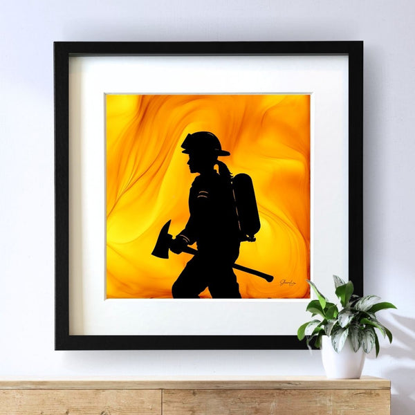 Fearless - Fire Art Print - Female Firefighter – Shauna | Fire Art