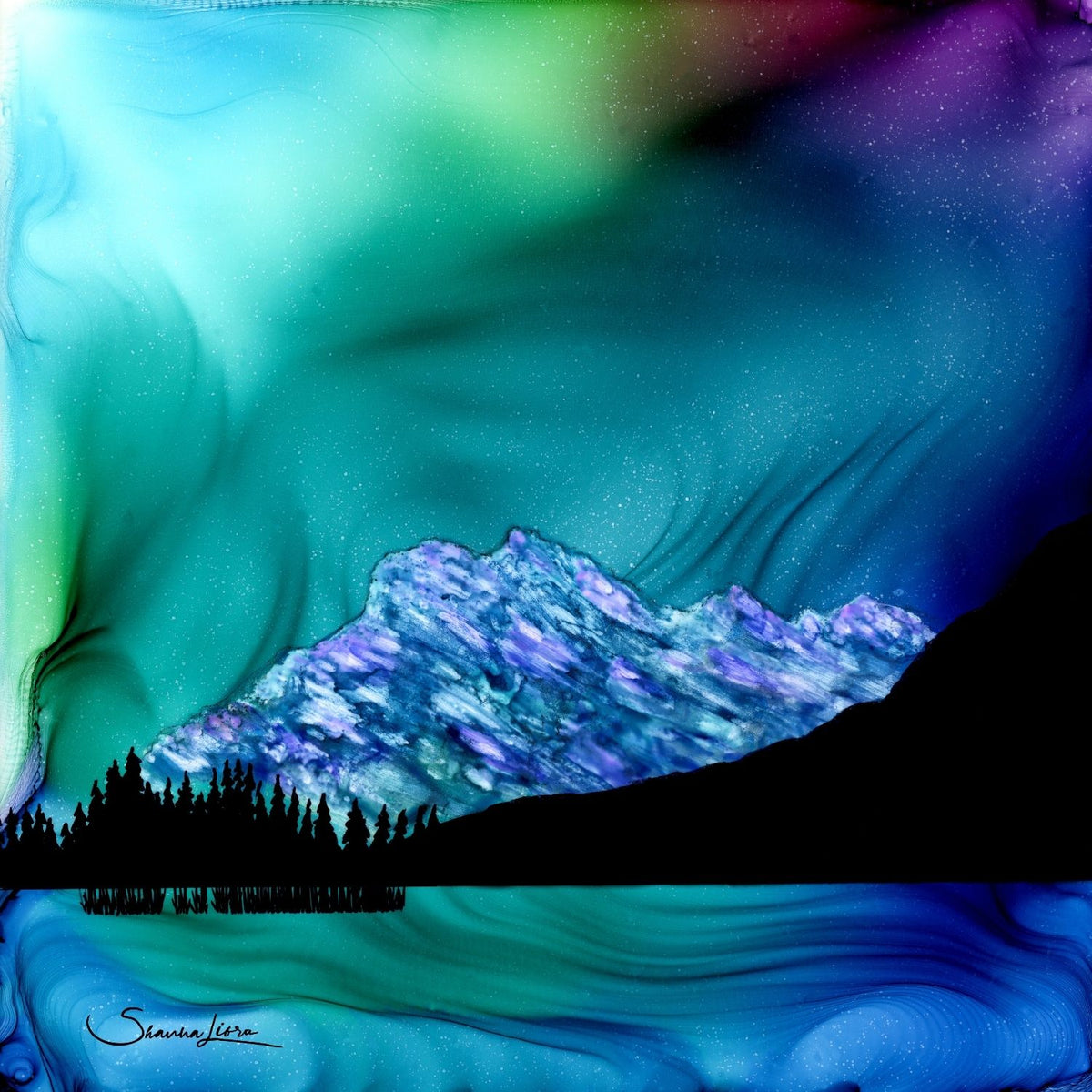 Mount Rundle Aurora - Original – Fire-Made Art by Shauna Liora