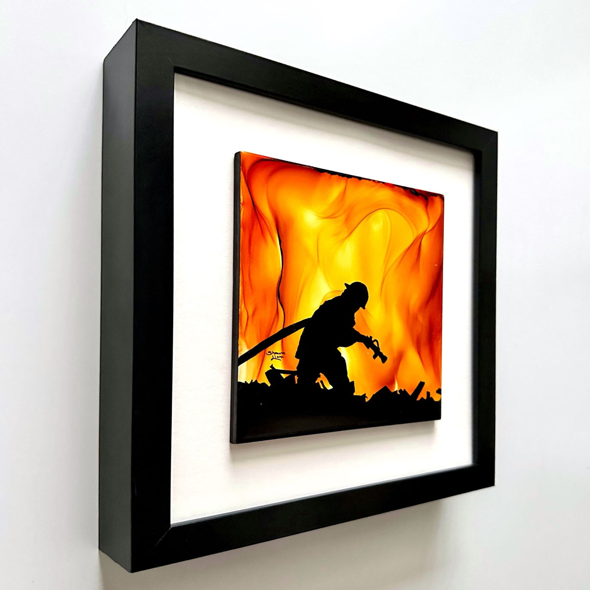 Overhaul - Original - 10" x 10" Framed – Fire-Made Art by Shauna Liora